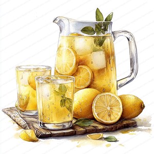 18 Lemonade Jug Picnic Clipart | Outdoor Summer Drink Illustration ...