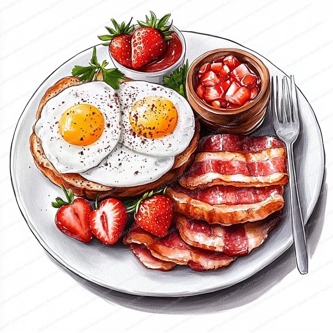 15 Clipart Brunch Breakfast | Breakfast Kitchen Art Clipart | Printable ...