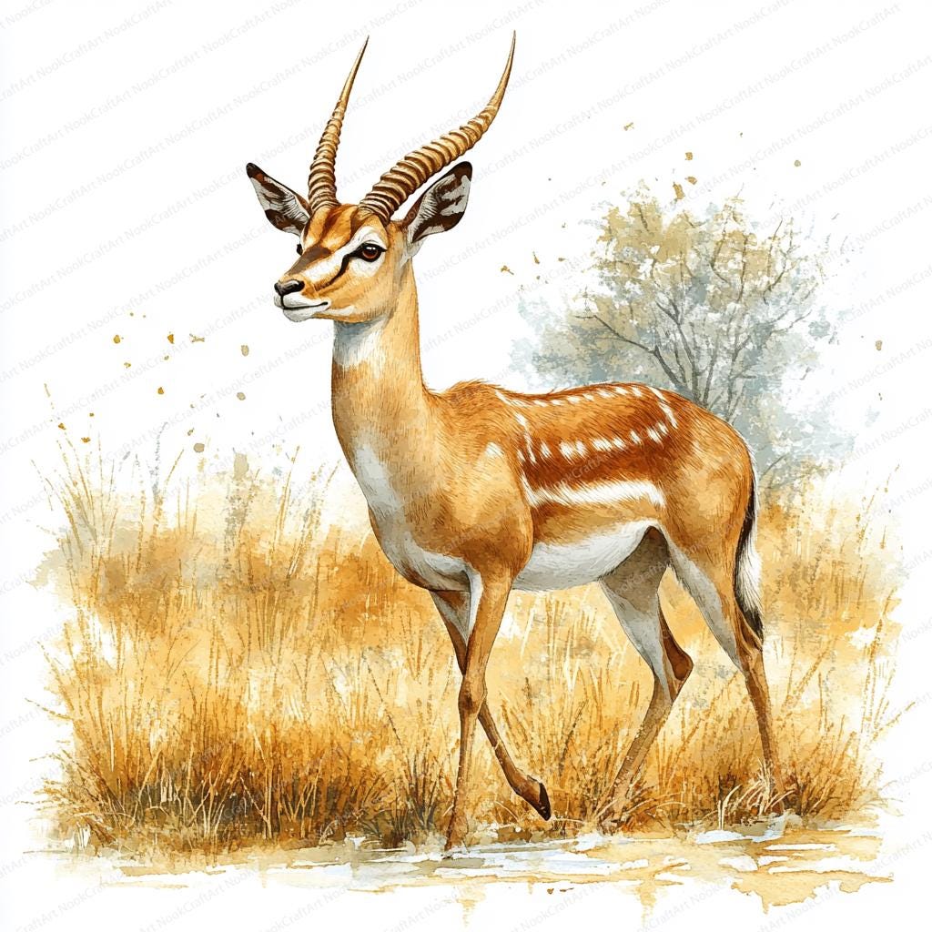20 Antelope Clipart Collection | Wildlife Animal Art Illustrations ...