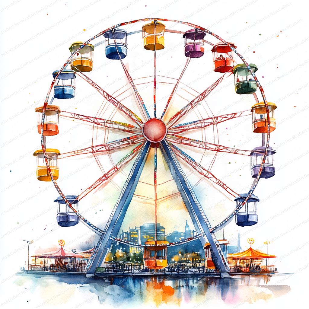 20 Ferris Wheel Clipart Collection | Whimsical Carnival Designs ...