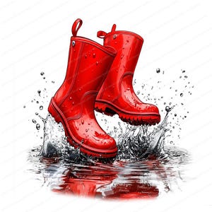 16 Colorful Rain Boot Clipart Rain Boot Clipart Printable Watercolor ...