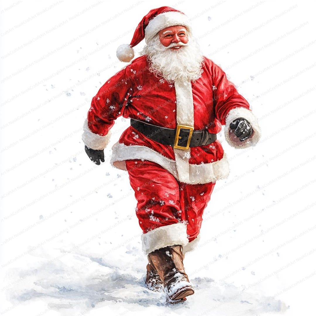 15 Santa in Snowfall Clipart | Winter Holiday Designs | Printable ...