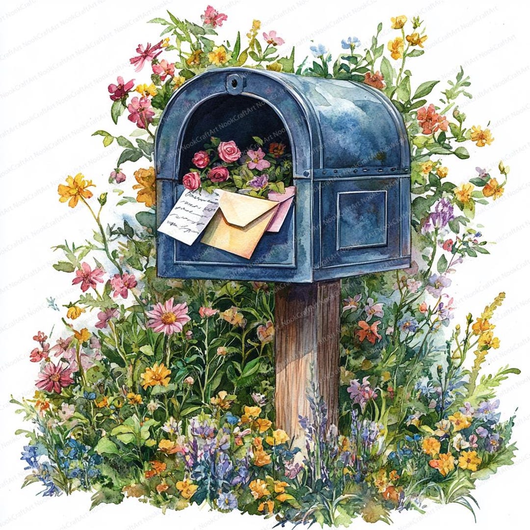 20 Spring Mailbox Clipart With Letters | Seasonal Postage Art Design ...