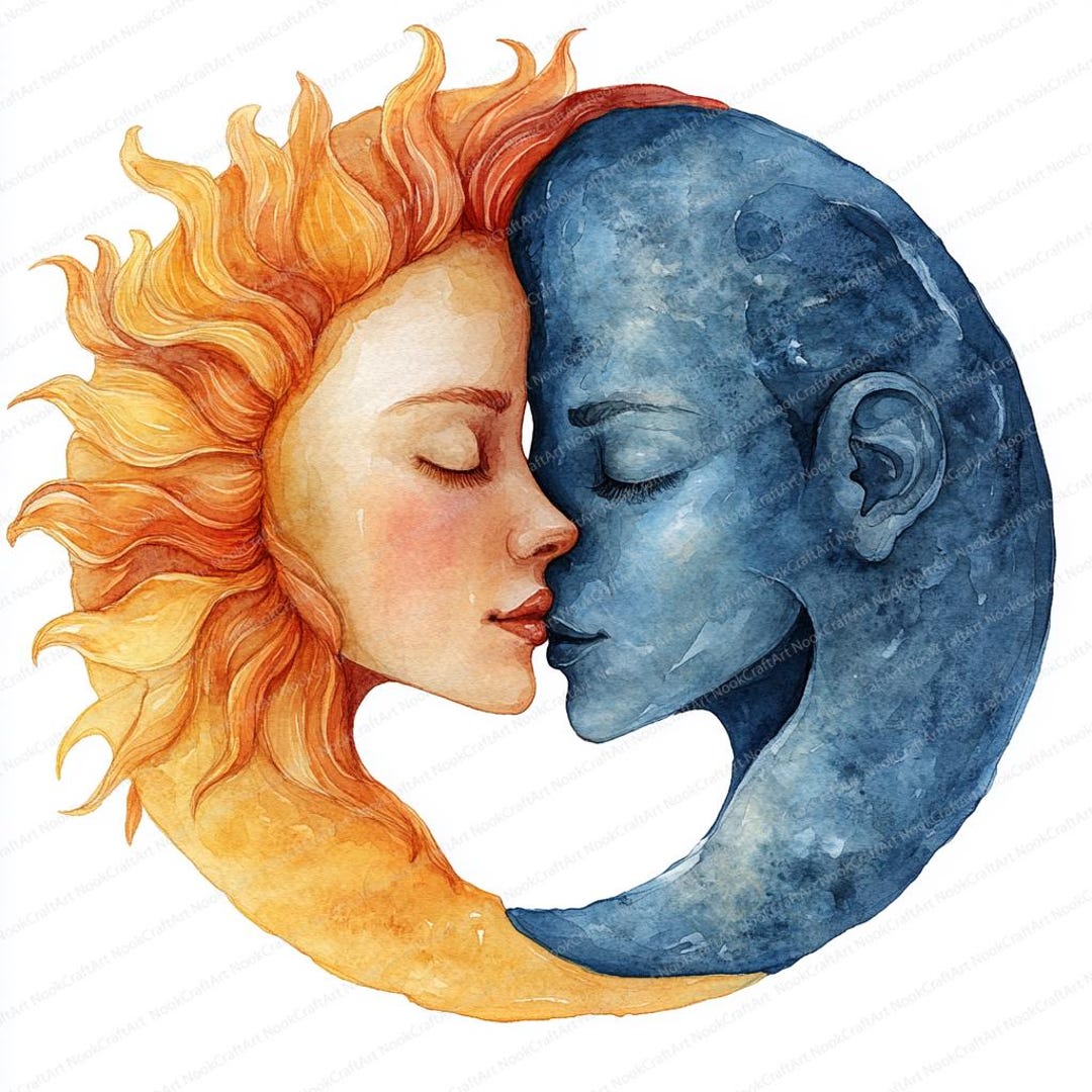 18 Sun and Moon Fusion Clipart | Celestial Harmony Design | Printable ...