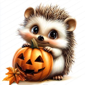 16 Cute Fall Hedgehog Clipart | Autumn Hedgehog Clipart | Printable ...