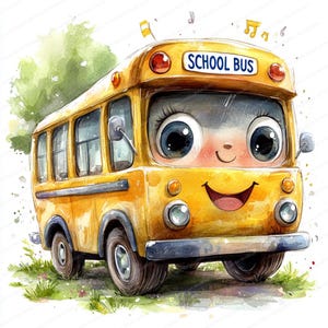 14 Cute Bus Clipart | Adorable School Bus Clipart Bundle | Printable ...