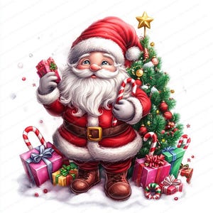 14 Santa Claus Clipart | Winter Holidays | Printable Watercolor Clipart ...