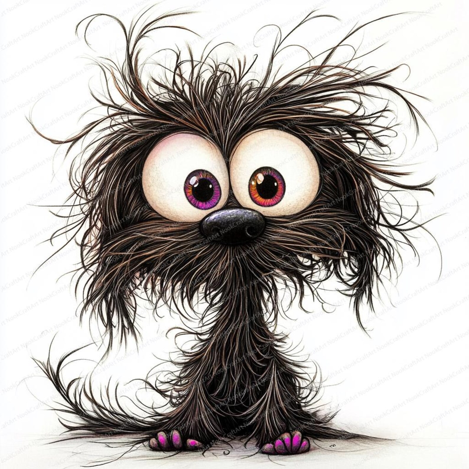 Frazzled Dog Clipart | 14 High Res Watercolor Jpgs | Printable ...