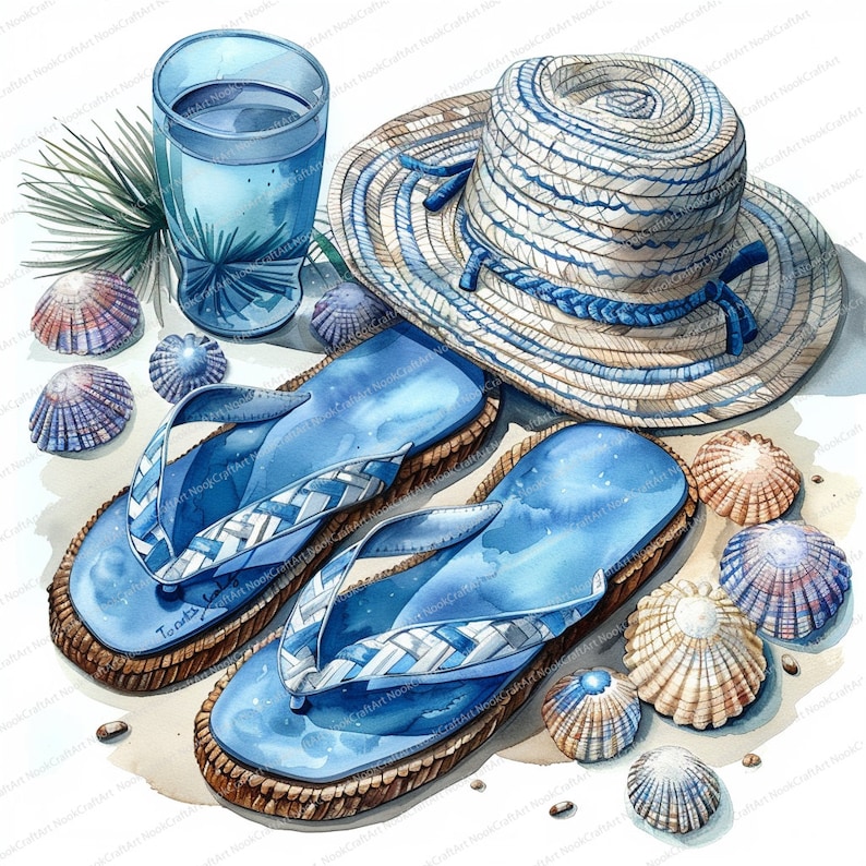Watercolor Nautical Collection Clipart 20 Beach Clipart High Quality ...