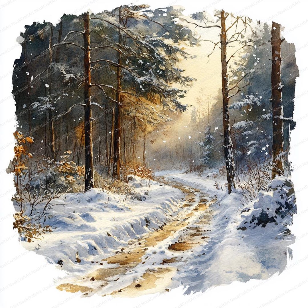 22 Melting Snow Pathways Clipart | Winter Forest Thaw Illustrations ...