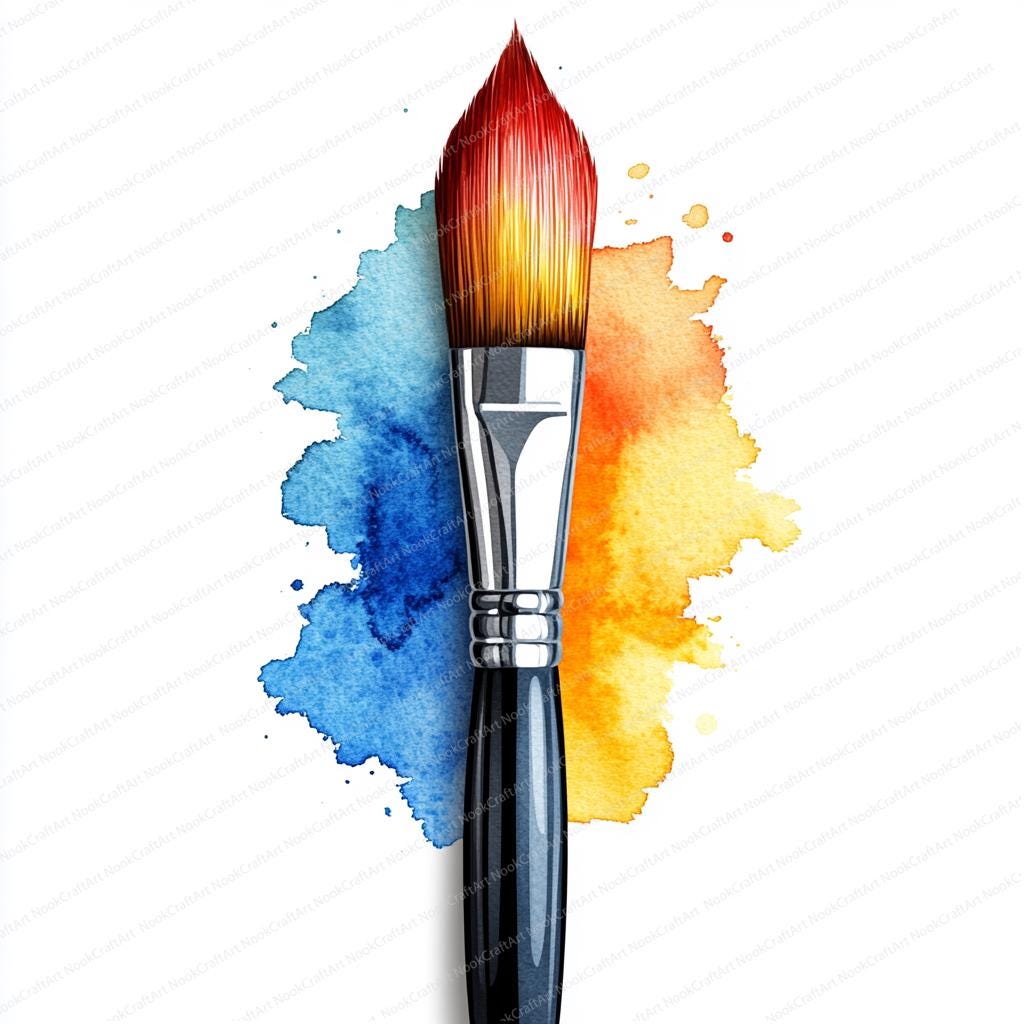 16 Paint Brush Clipart With Droplet | Artistic Design Element ...