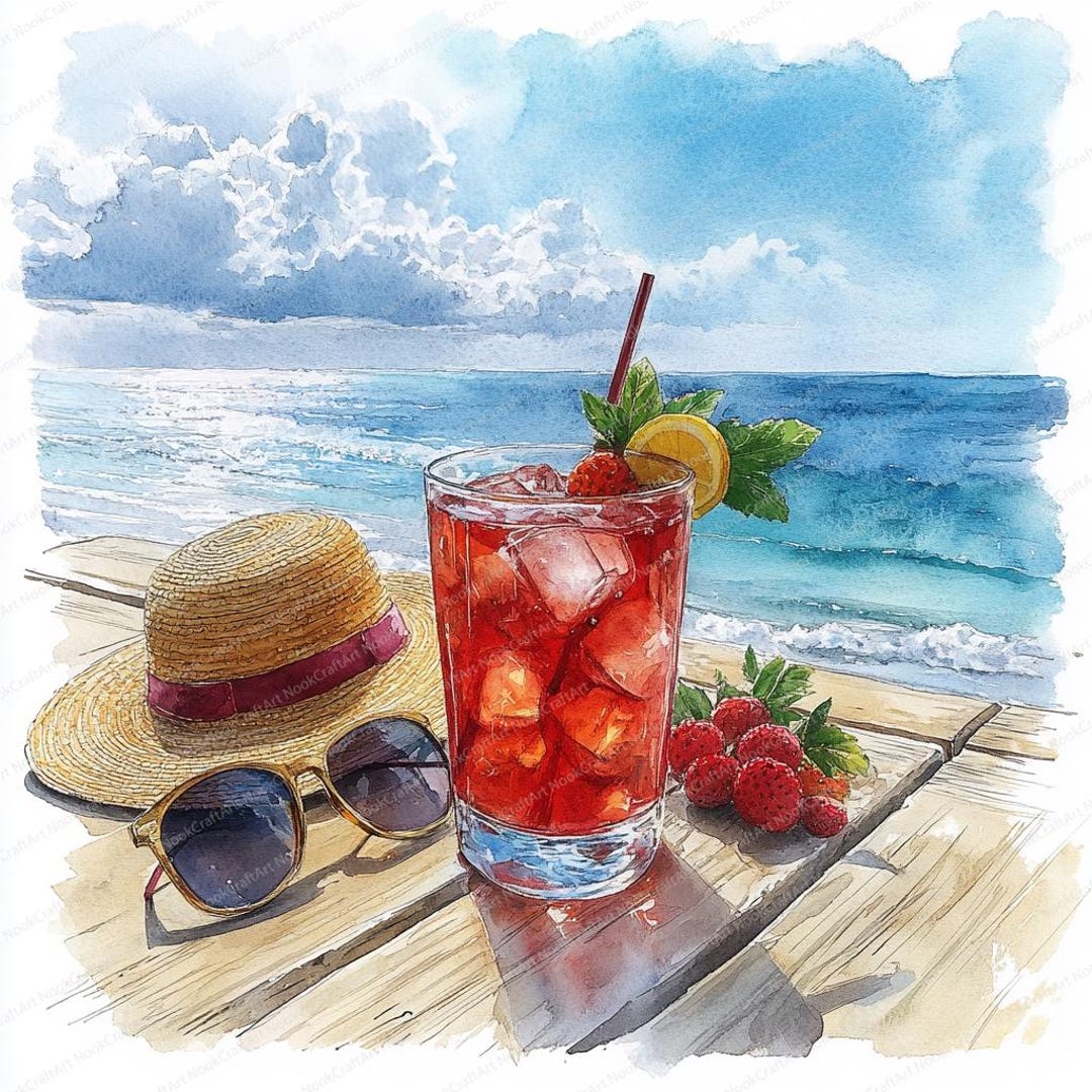 21 Summer Vibes Clipart | Beach Accessories Collection | Printable ...