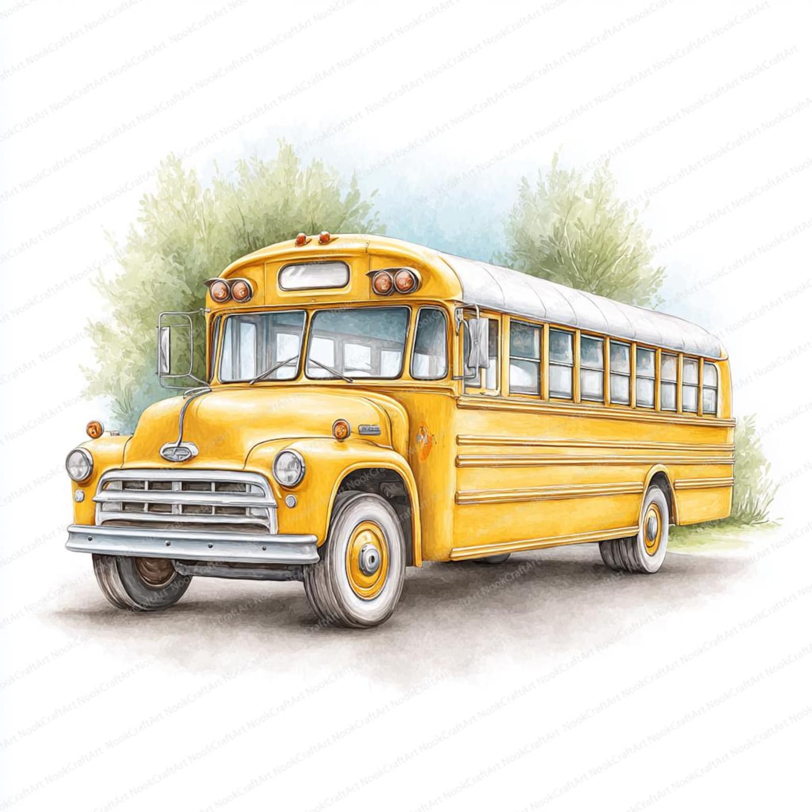 21 Yellow School Bus Clipart | Classic Education Vehicle Illustration ...
