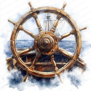 20 Pirate Ship Steering Wheel Clipart | Nautical Pirate Themed Graphics ...