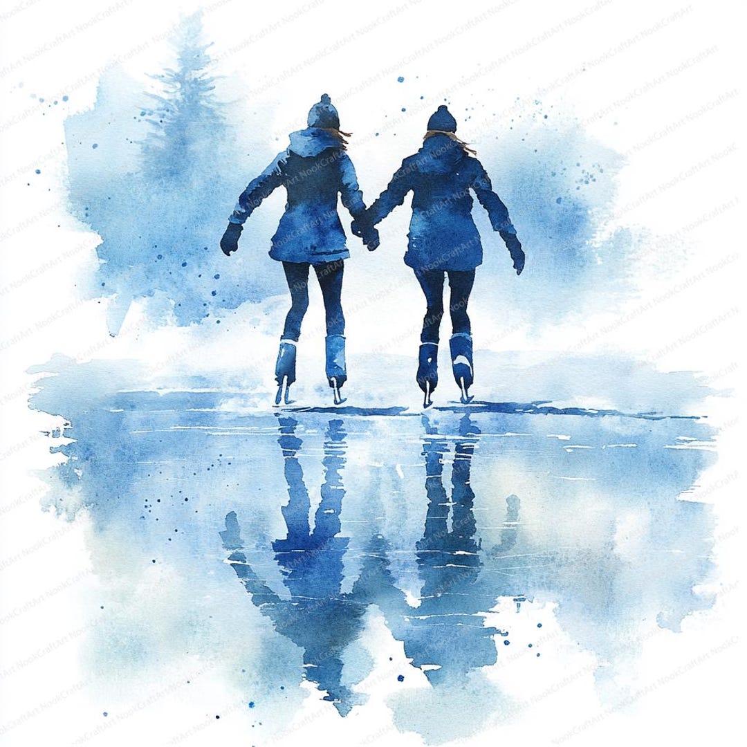 20 Ice Skating Clipart Set | Winter Fun Illustrations| Printable ...