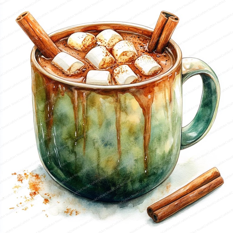 18 Hot Chocolate Mug Clipart | Cozy Winter Drink Illustration ...