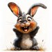 12 Hare Clipart | Happy Hares | Printable Watercolor Clipart Rabbit ...