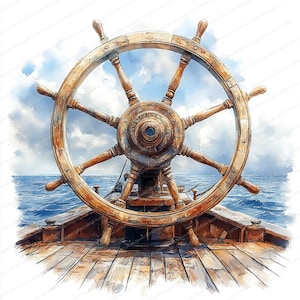 20 Pirate Ship Steering Wheel Clipart | Nautical Pirate Themed Graphics ...