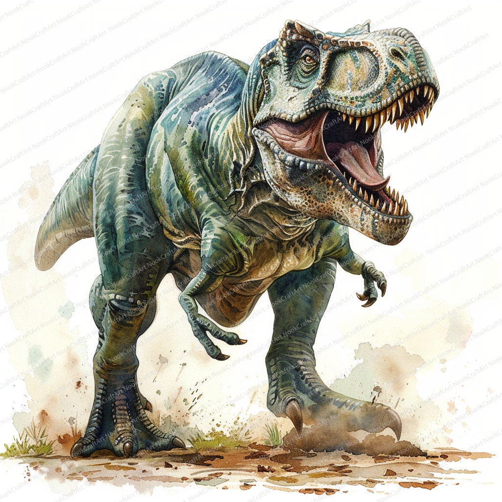11 T Rex Clipart | Dinosaur Clipart | Printable Watercolor Clipart ...