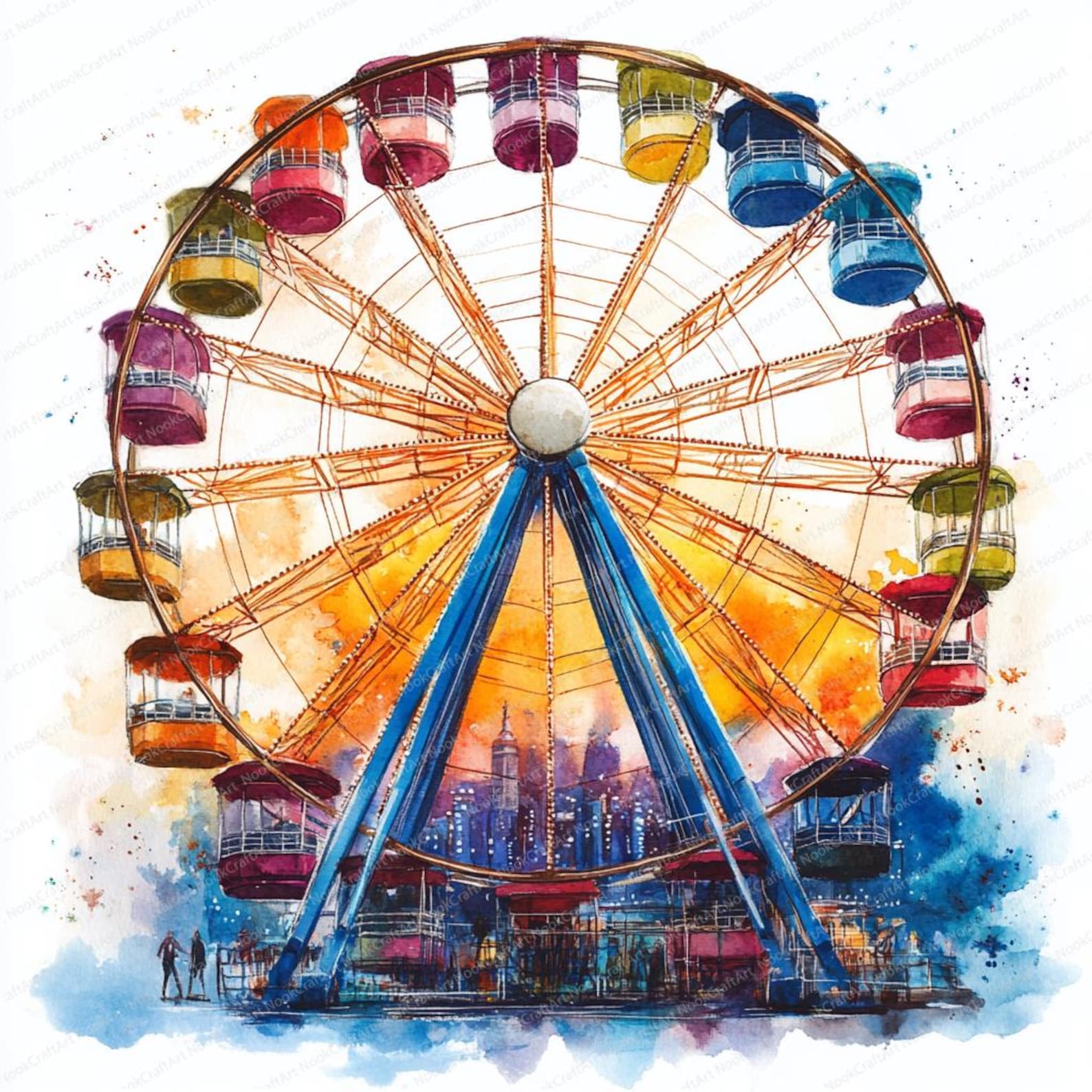 20 Ferris Wheel Clipart Collection | Whimsical Carnival Designs ...