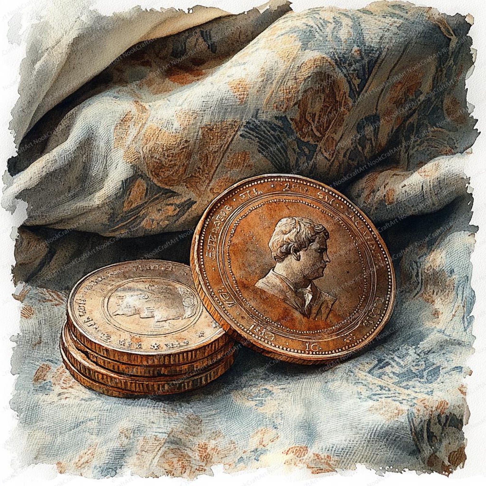 20 Ancient Coin Clipart | Vintage Currency Illustrations| Printable ...