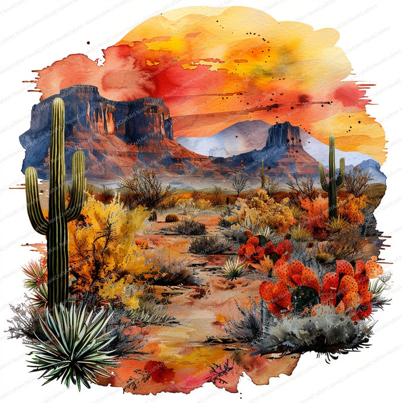 16 Desert Clipart Cliparts Depicting Arid Desert Printable Watercolor ...