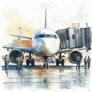 21 Airplane Airport Clipart | Passenger Jet Graphic Design | Printable ...