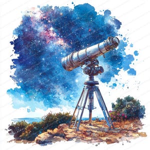 21 Telescope Clipart Set | Astronomy Graphics Collection | Printable ...