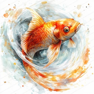 17 Swirl Fish Clipart | Unique Aquatic Illustration | Printable ...