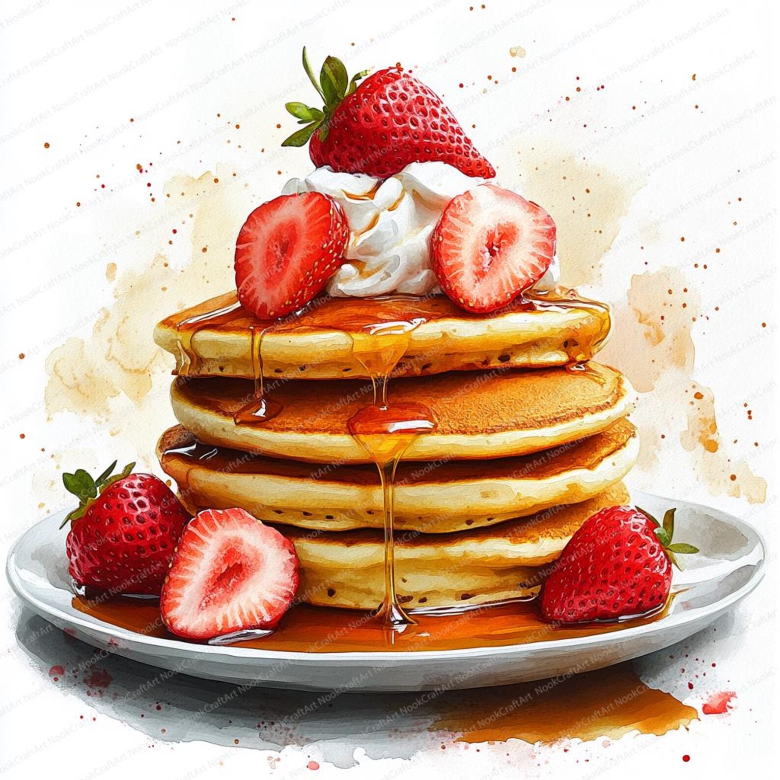 20 Pancake Breakfast Clipart | Syrup Strawberry Whipped Delight ...
