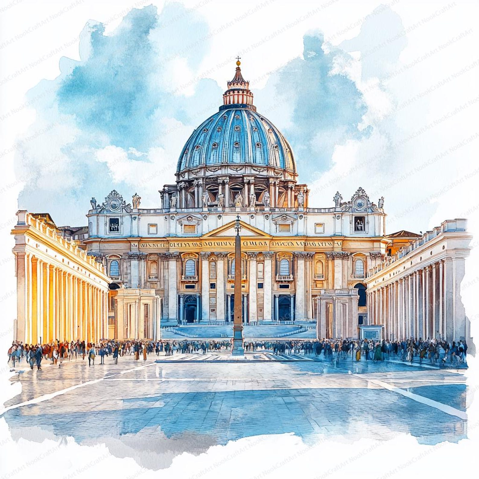 24 St. Peter's Dome Clipart | Vatican Iconic Art Collection | Printable ...