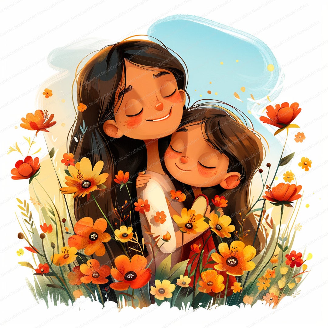 12 Mother and Daughter Clipart Mother's Day Digital Clipart High ...
