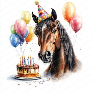 16 Horse Birthday Clipart | Birthday Horse Clipart Bundle | Printable ...