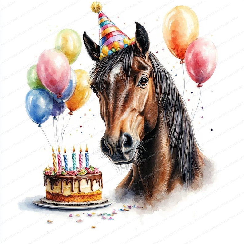 16 Horse Birthday Clipart | Birthday Horse Clipart Bundle | Printable ...