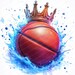 14 Basketball With Crown Clipart | Sports Art | Printable Watercolor ...