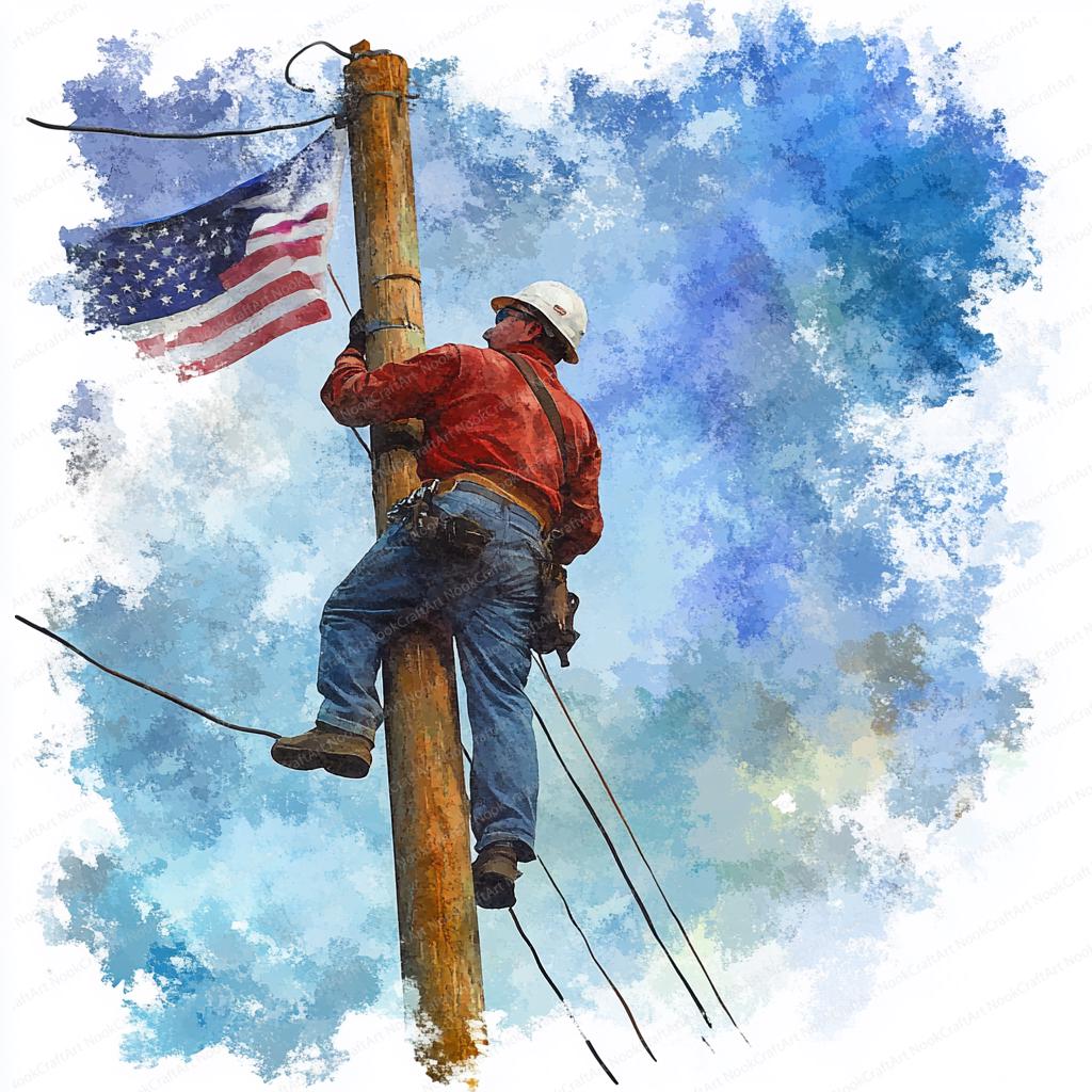 14 Lineman Clipart | Electrician Worker | Boys American Lineman Power ...