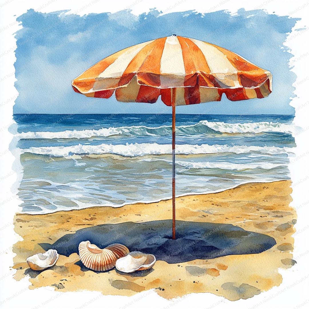 24 Beach Umbrella Clipart | Vibrant Summer Sunshade Illustrations ...