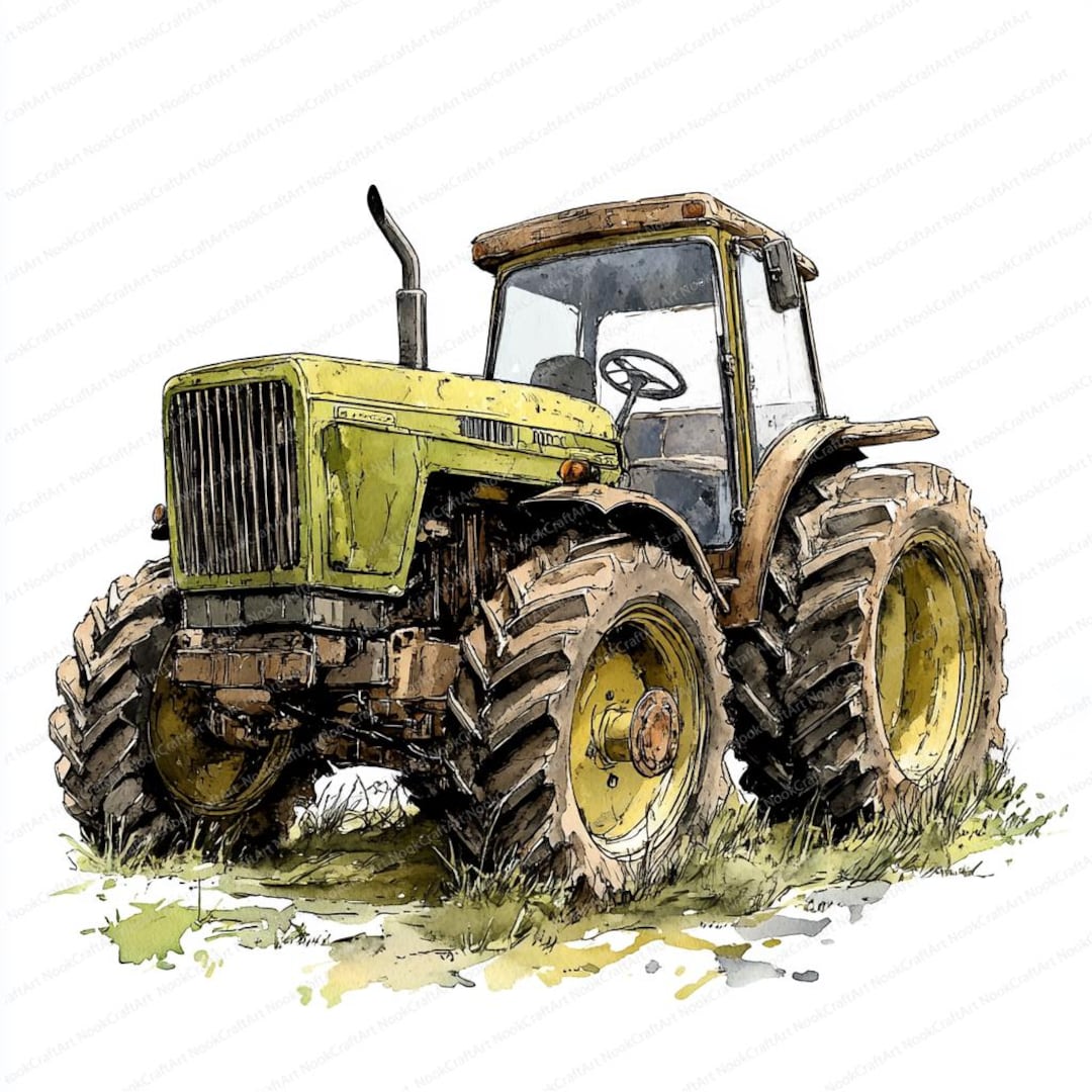 20 Rusty Tractors Clipart | Vintage Farm Equipment | Printable ...