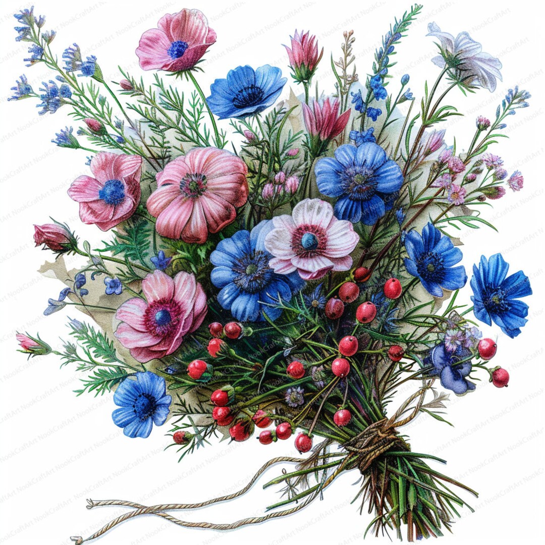 14 Wildflower Meadow Clipart | Summer Flowers | Printable Watercolor ...