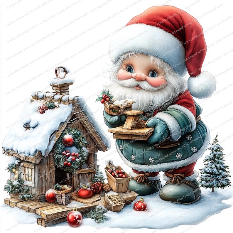 12 Christmas Santa Clipart Cute Christmas Santa Clipart Printable ...