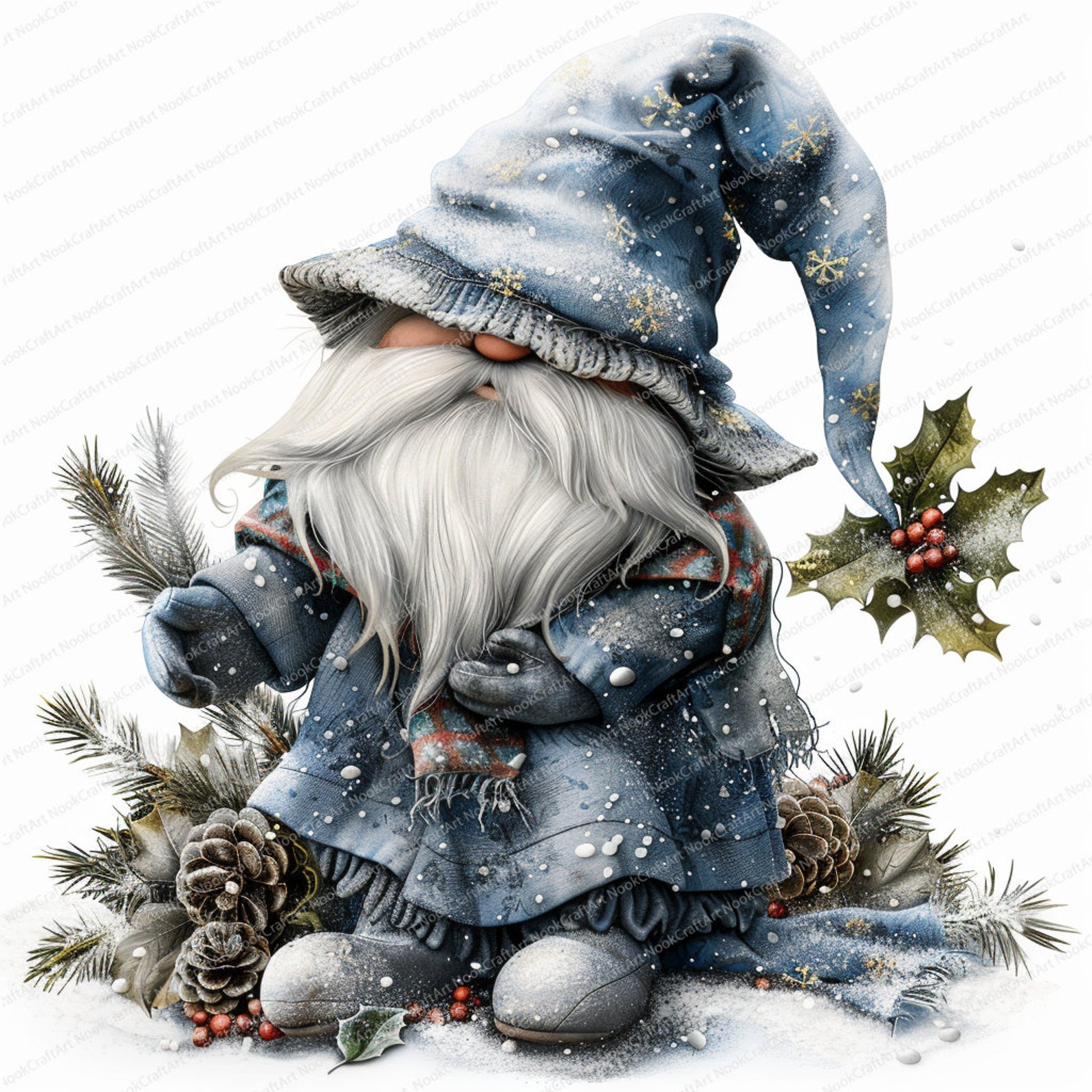 Christmas Gnome Watercolor Clipart Pack | 12 High Quality Jpgs ...