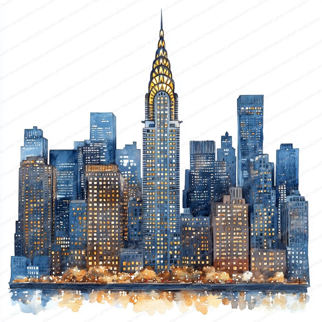 24 Chrysler Building Clipart | New York Iconic Architecture Art ...