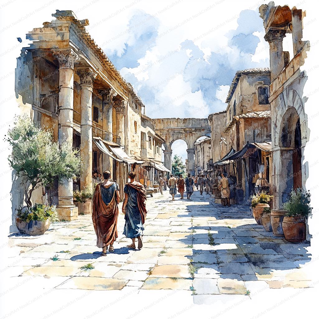 24 Ancient Roman Street Clipart | Cobblestone Pathway Illustration ...