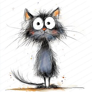 20 High Quality Designs of Crazy Cats Clipart | Printable Watercolor ...