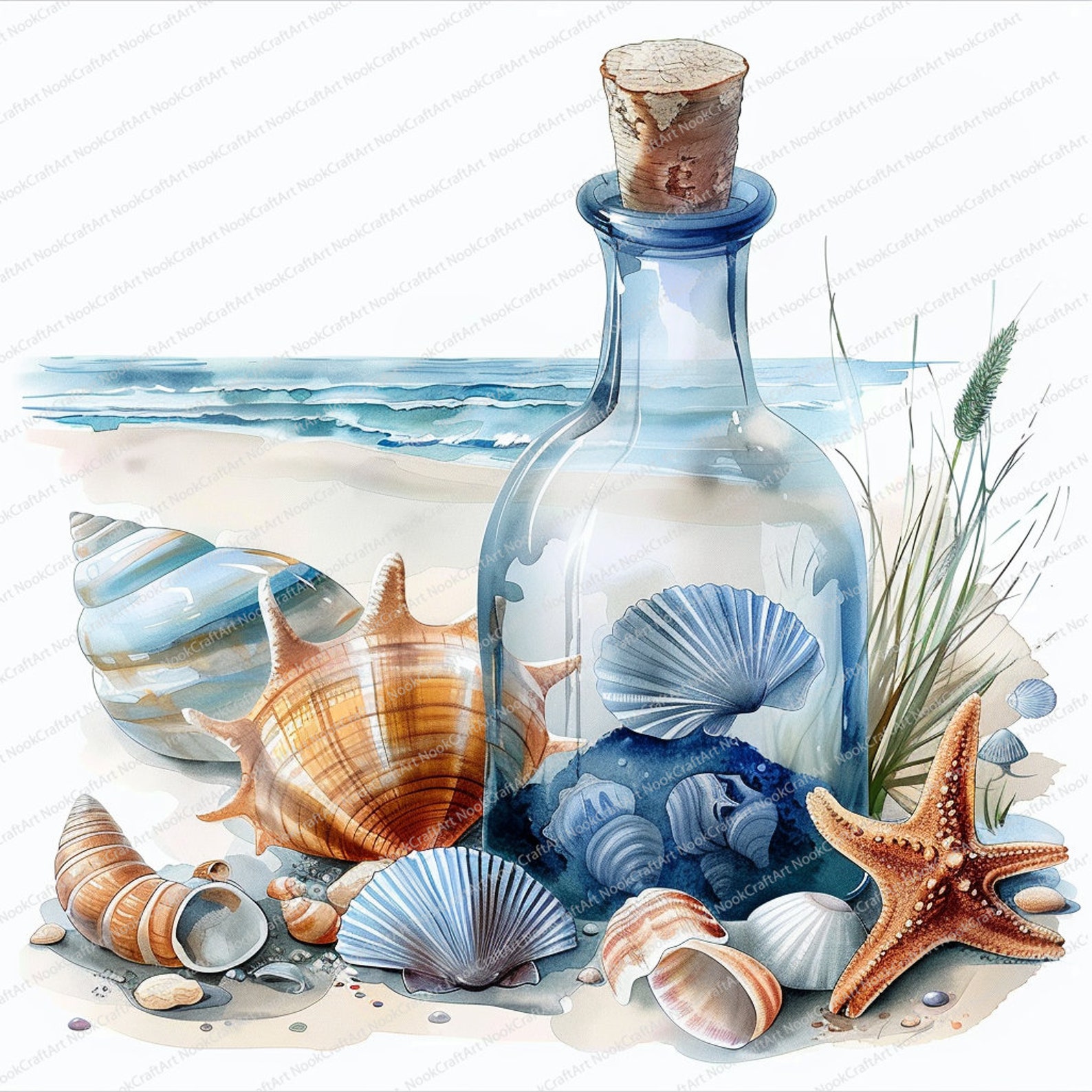 Watercolor Nautical Collection Clipart 20 Beach Clipart High Quality ...