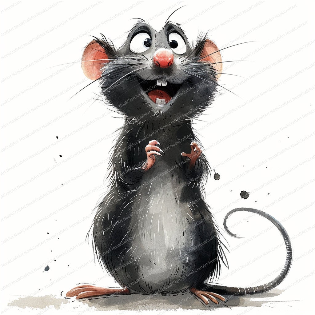 18 Cute Funny Mouse Clipart Bundle Printable Watercolor Clipart High ...