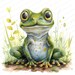 14 Watercolor Frog Clipart Cute Baby Frog Printable Watercolor Clipart ...