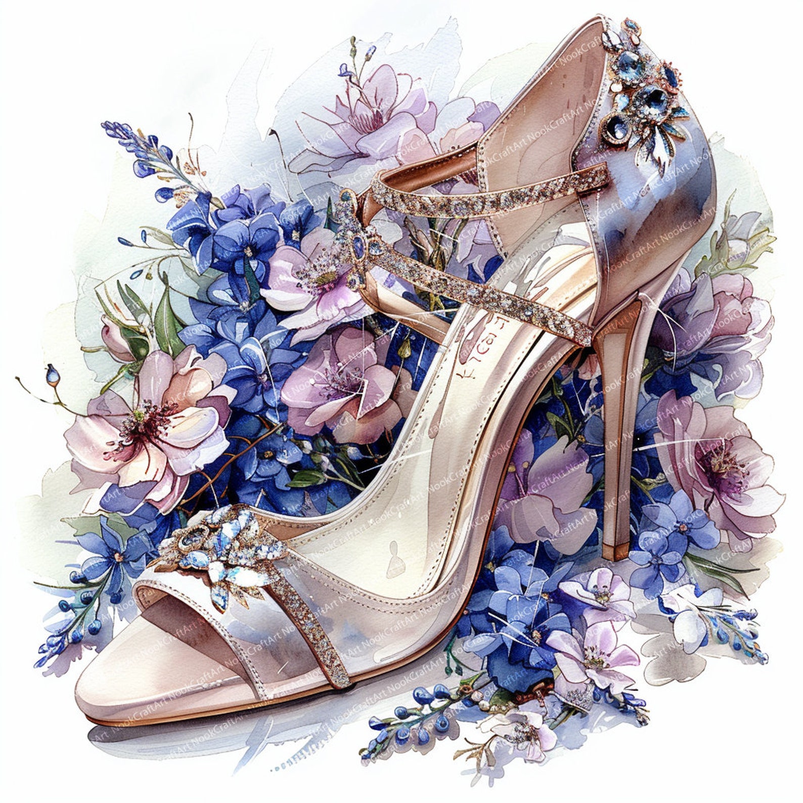 20 Floral Prom Shoes Clipart High Heels Clipart Digital Clipart ...