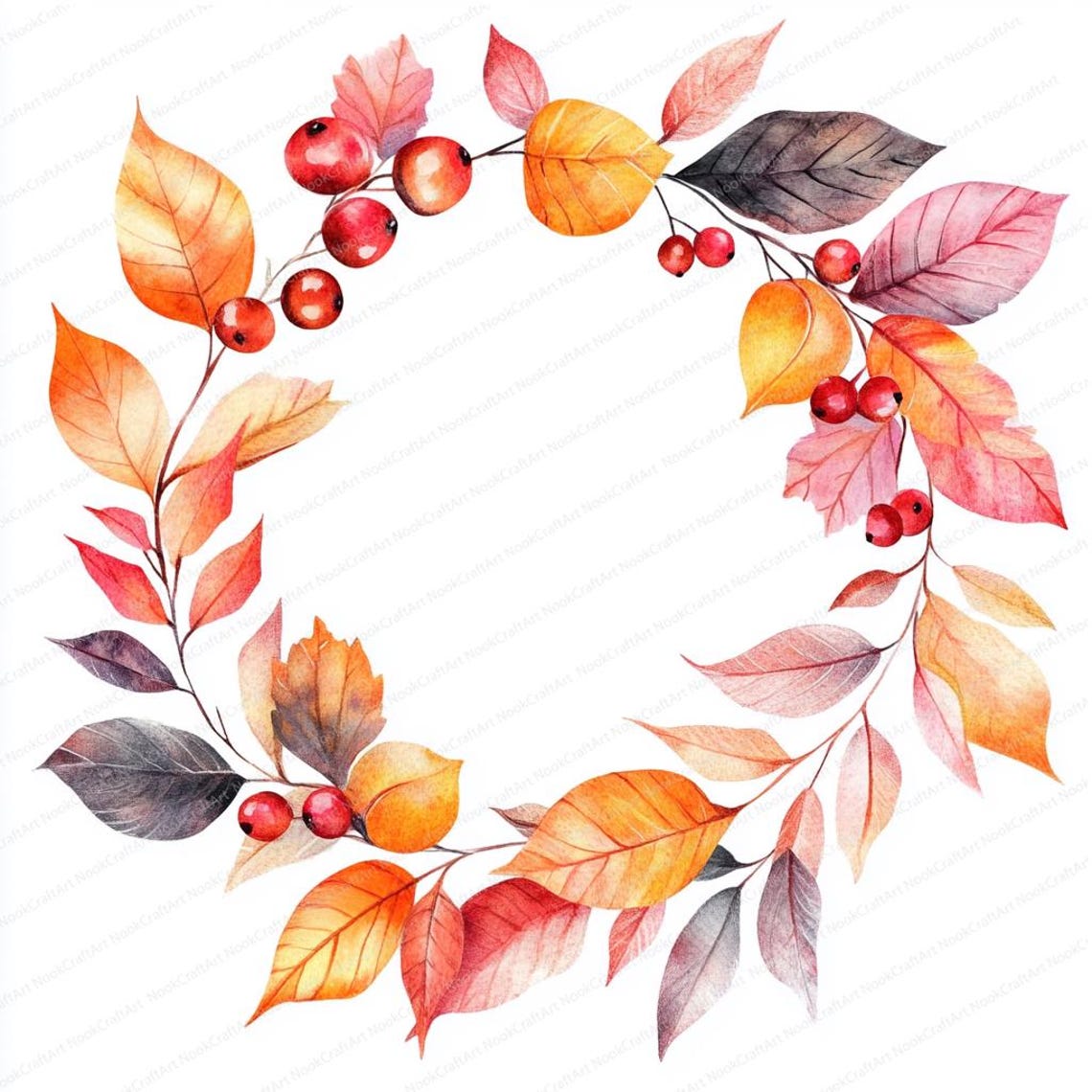 14 Autumn Leaves Wreath Clipart | Fallen Autumn Leaves Clipart ...