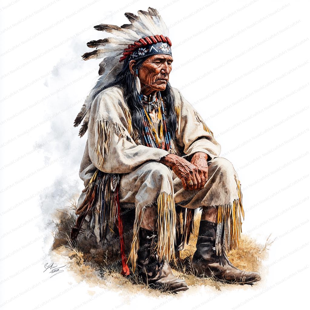 18 Native American Indian Shaman Clipart | Tribal Watercolor Art ...